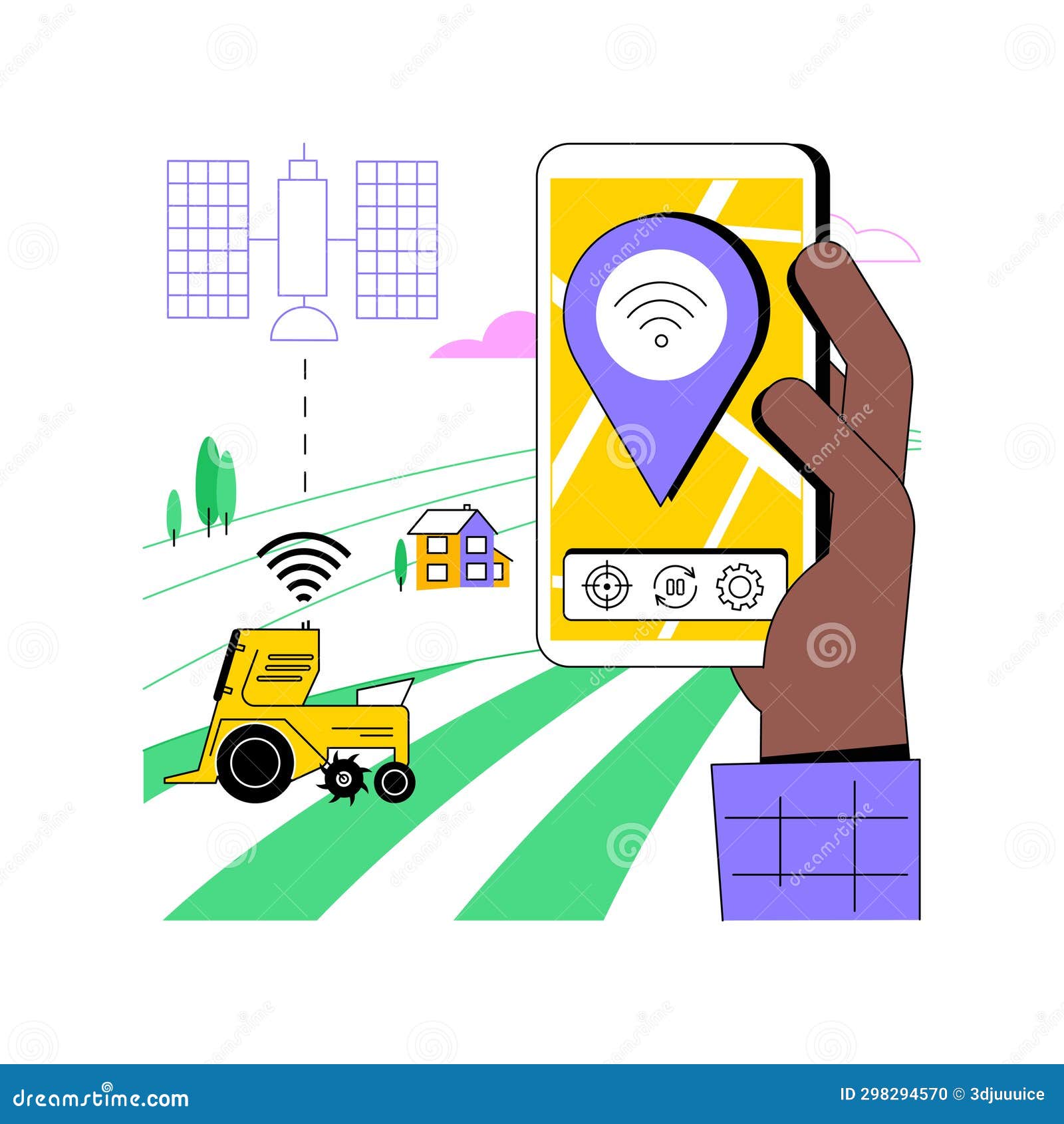 Remote Machine Navigation Isolated Cartoon Vector Illustrations. 向量例证 ...