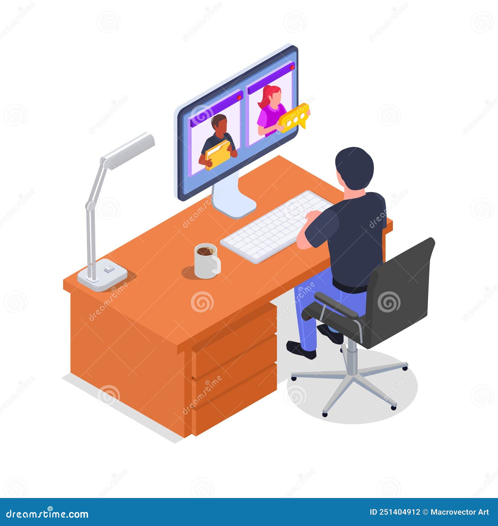 Remote Management Concept stock vector. Illustration of computer ...