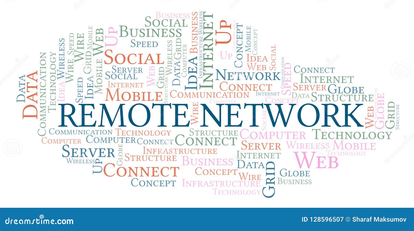 Remote Network word cloud. stock illustration. Illustration of ...