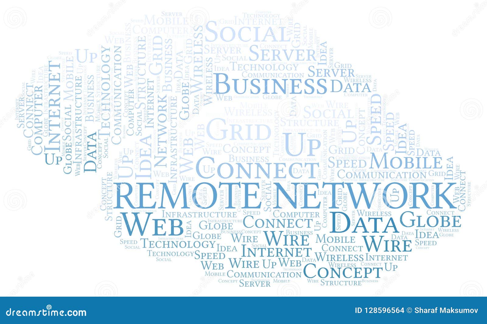 Remote Network word cloud. stock illustration. Illustration of greeting ...