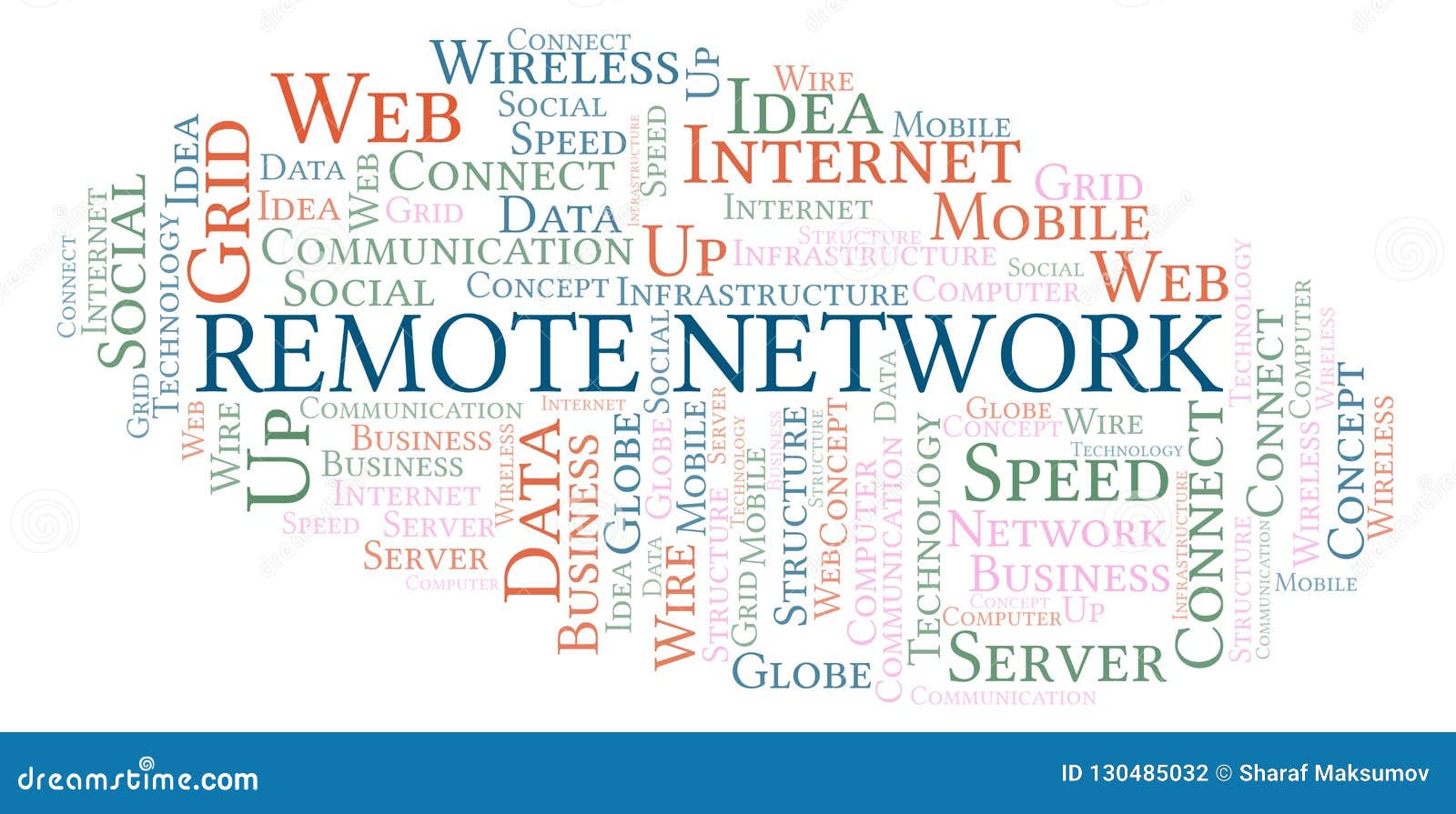 Remote Network word cloud. stock illustration. Illustration of card ...