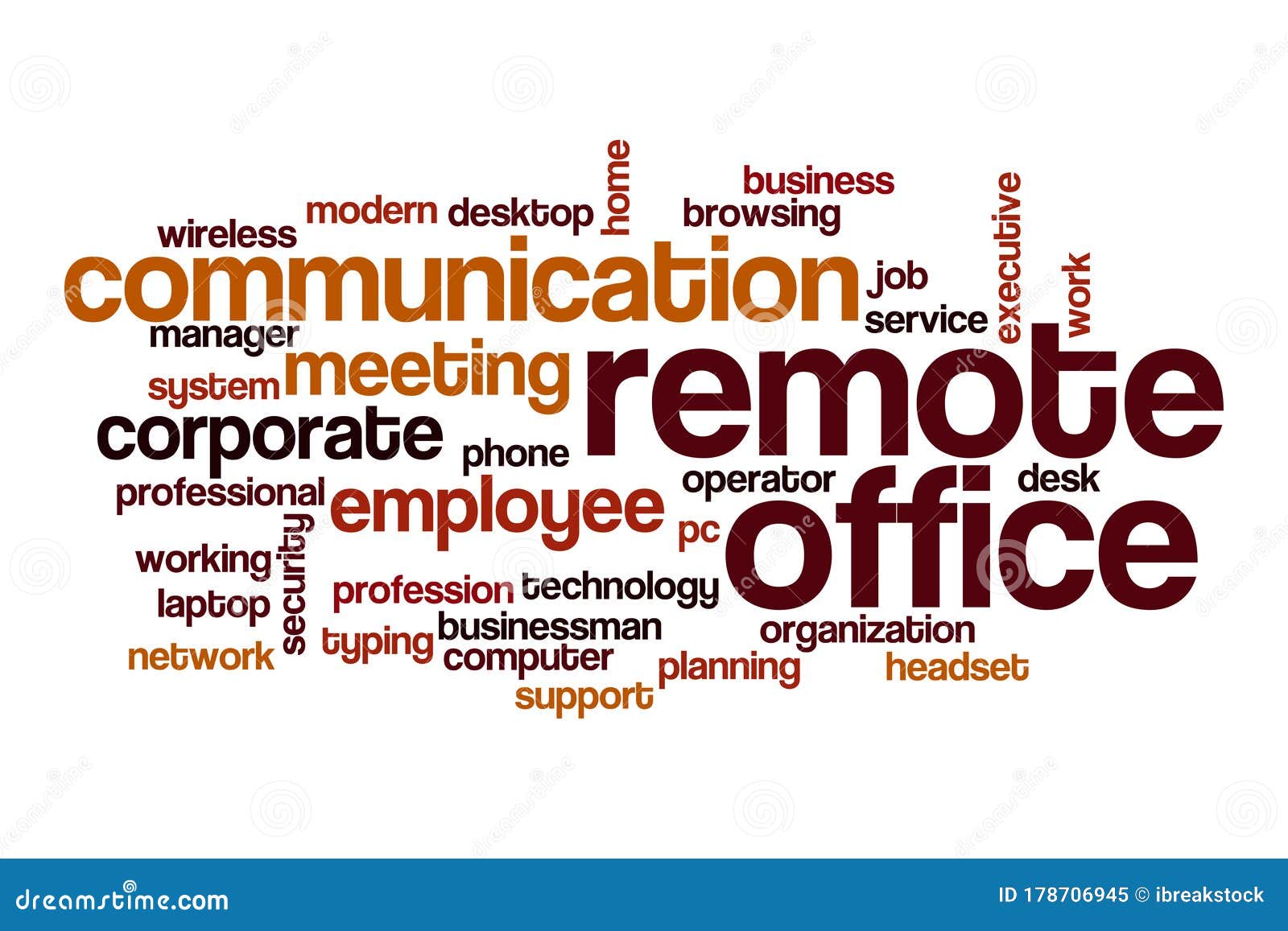Remote Office Word Cloud Concept Stock Illustration - Illustration of ...