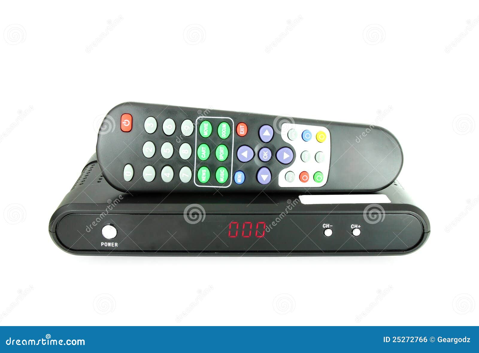 Remote and Receiver for Satellite TV Stock Photo - Image of component ...