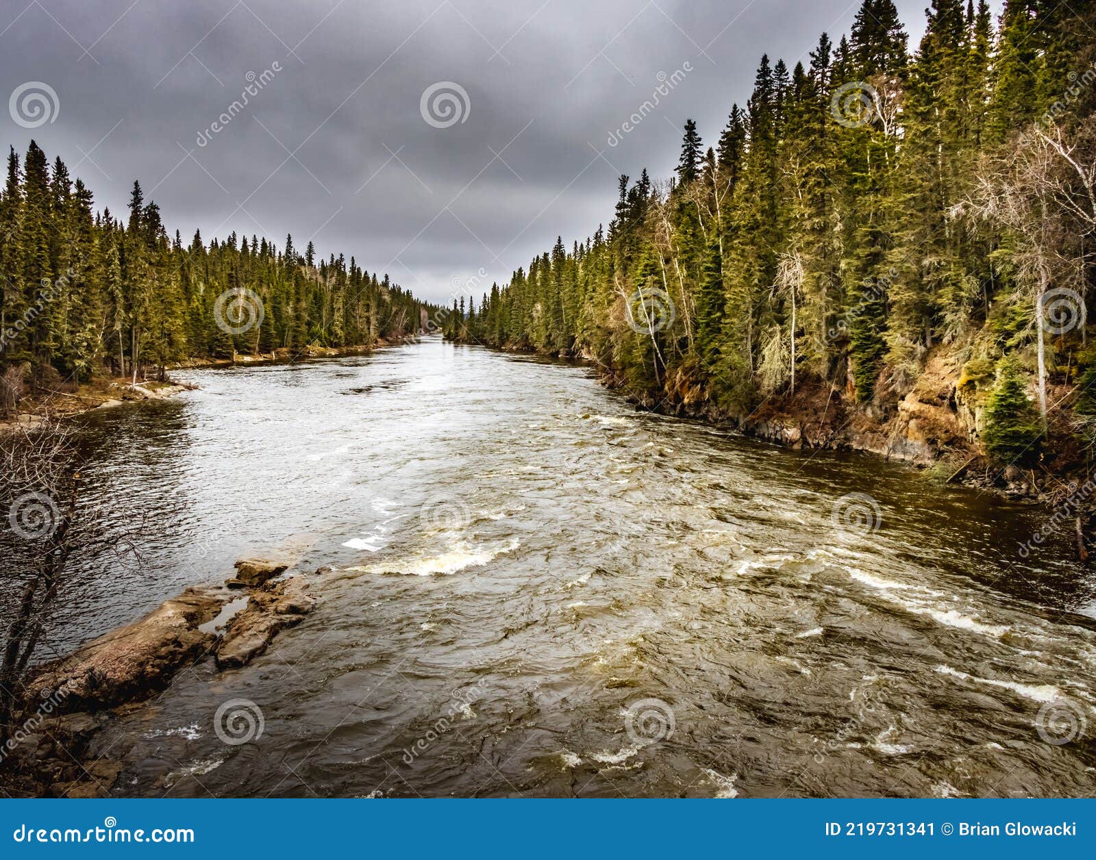 Remote River in Northern Manitoba Canada with Some White Water Rapids ...