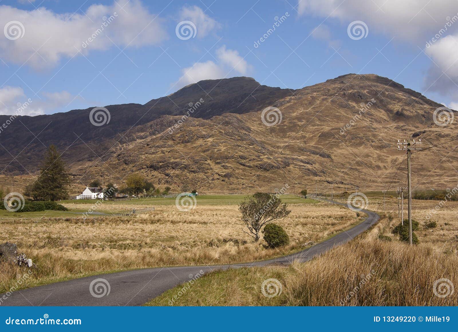 Remote road and farmhouse stock photo. Image of farmhouse - 13249220
