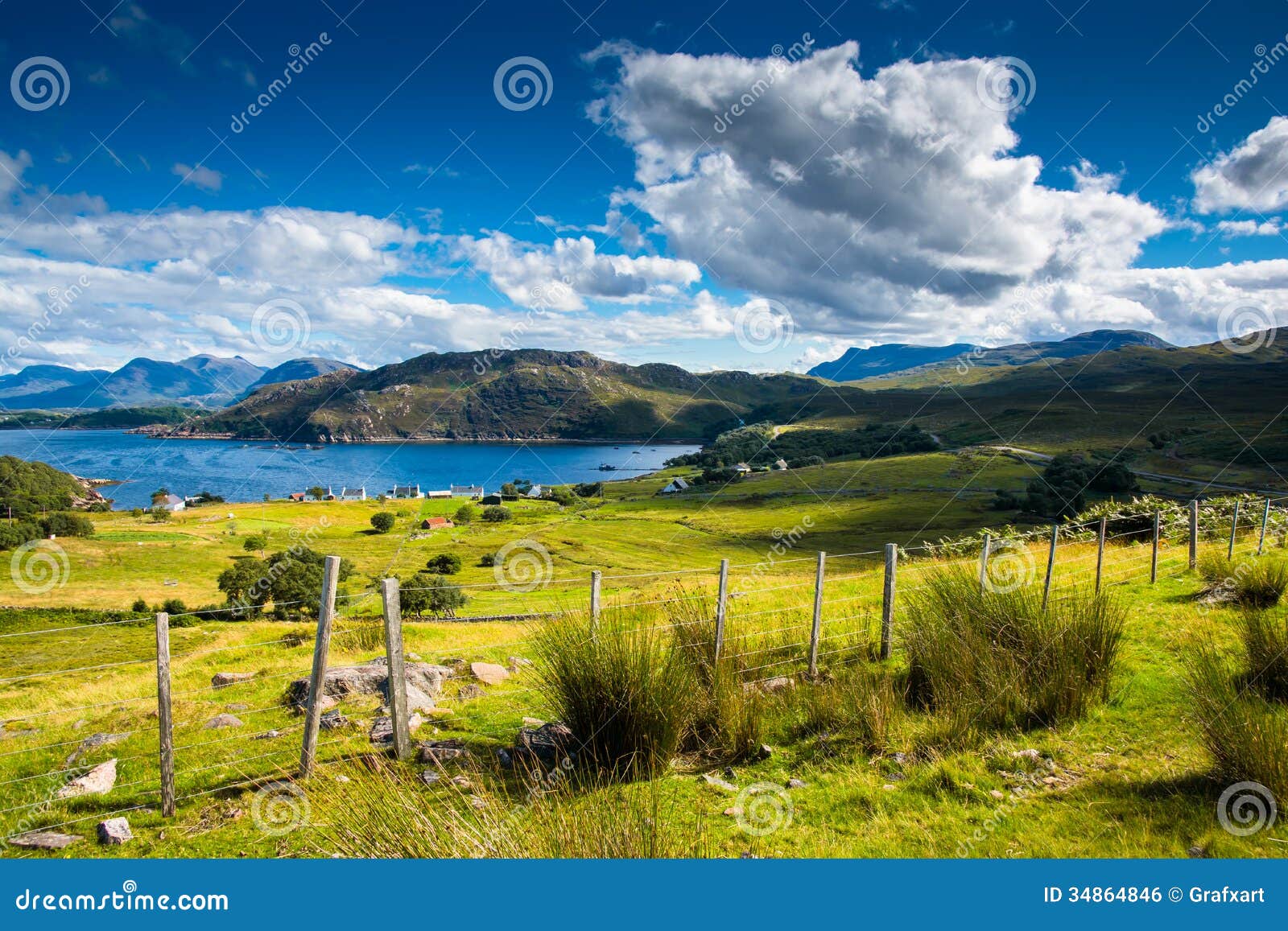 Remote Scottish Coastal Village Stock Photo - Image of coastal, fence ...