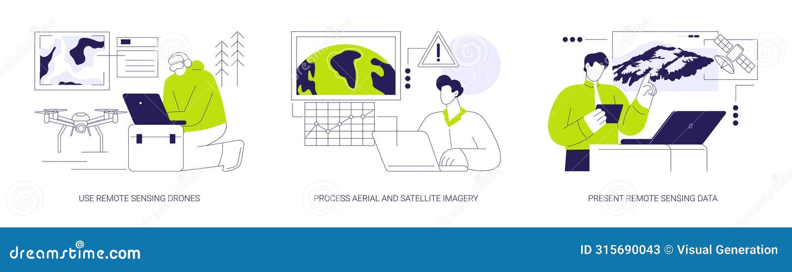 Remote Sensing Abstract Concept Vector Illustrations. Stock Vector ...