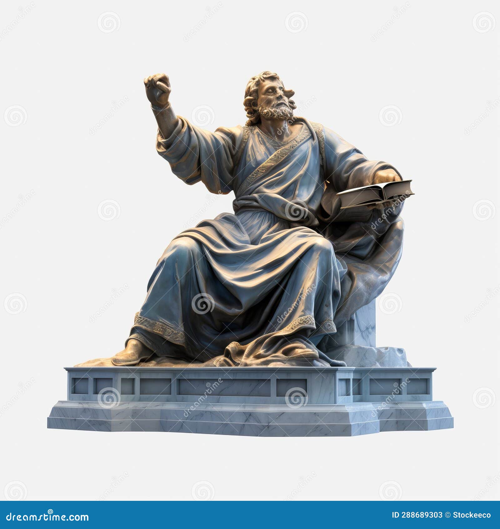 Remote Statue Of Jesus Reading With Realistic And Hyper-detailed ...