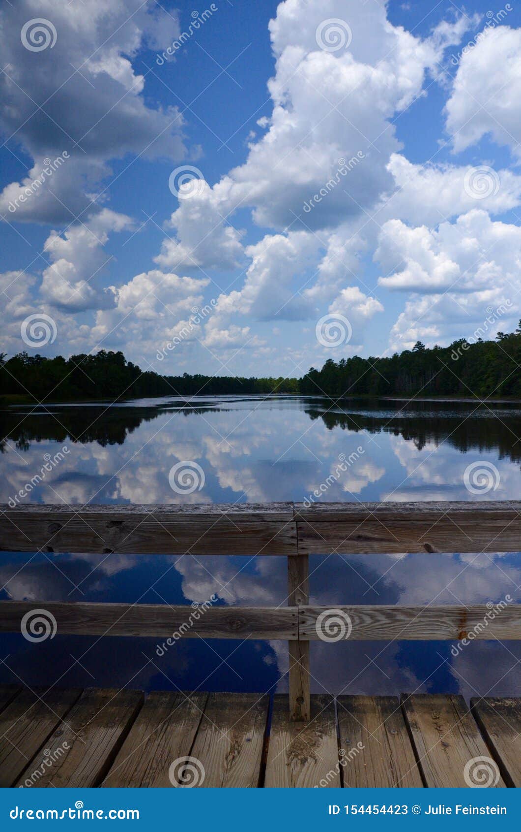 Reflecting Lake with Clouds Stock Image - Image of fluffy, clouds ...