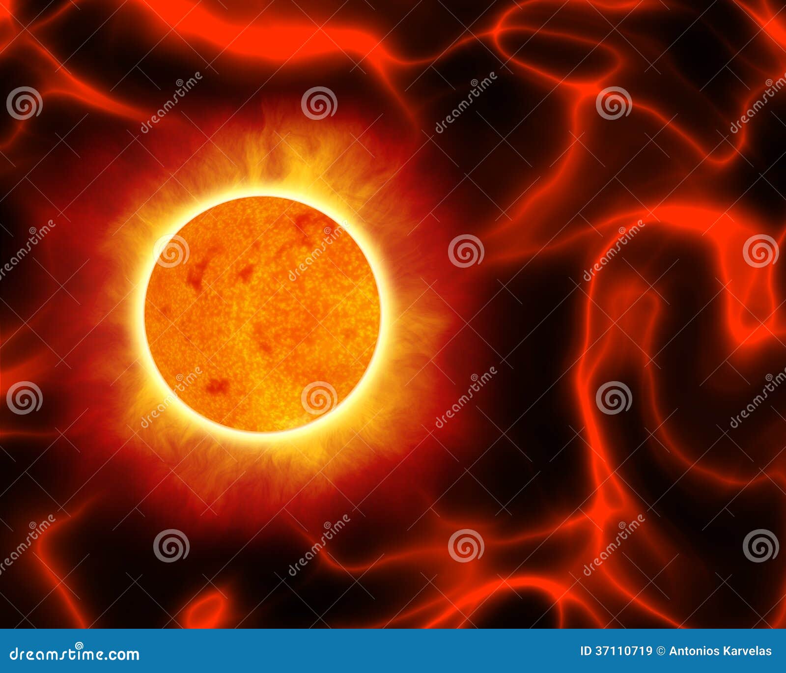 Remote Sun in Deep Space stock illustration. Illustration of heat ...