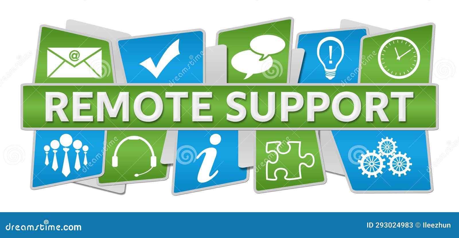 Remote Support Blue Green Up Down Symbols Stock Illustration ...