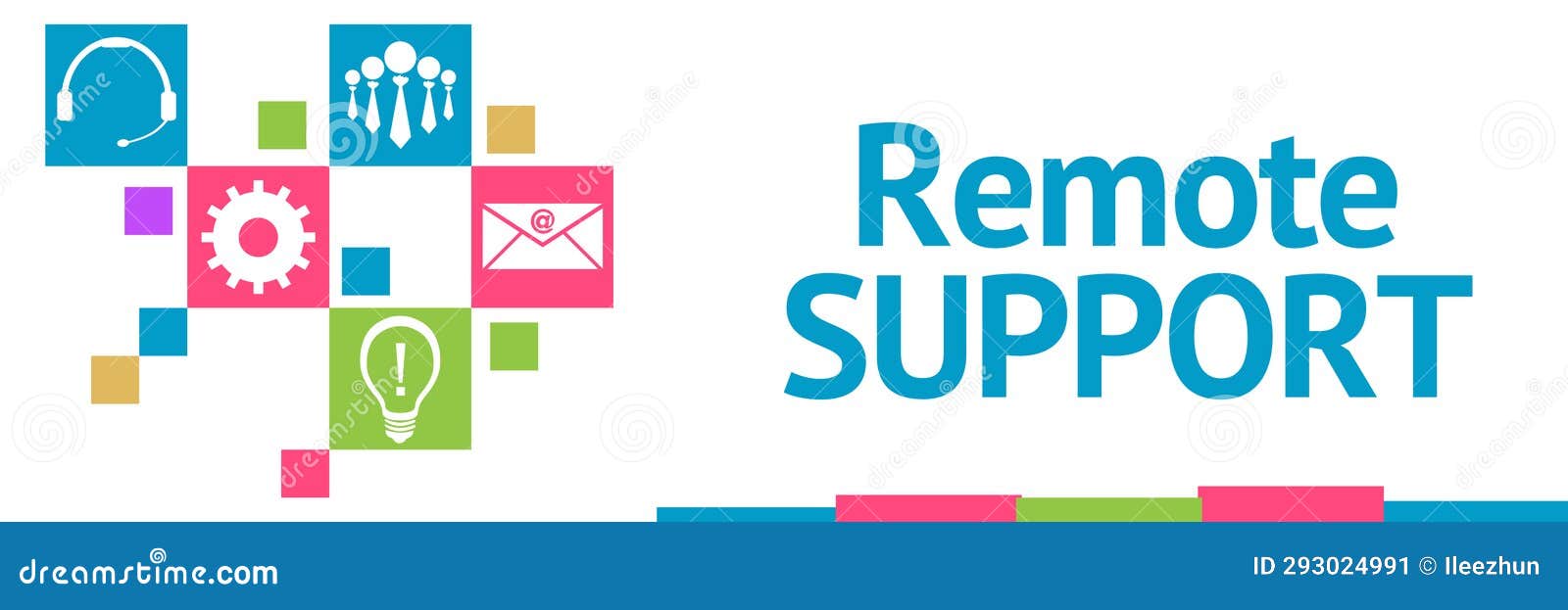 Remote Support Colorful Squares Grid Symbols Horizontal Stock ...