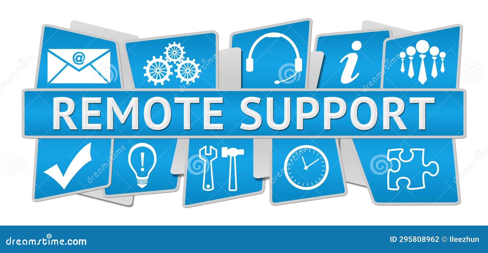 Remote Support Blue Up Down Symbols Stock Illustration - Illustration ...