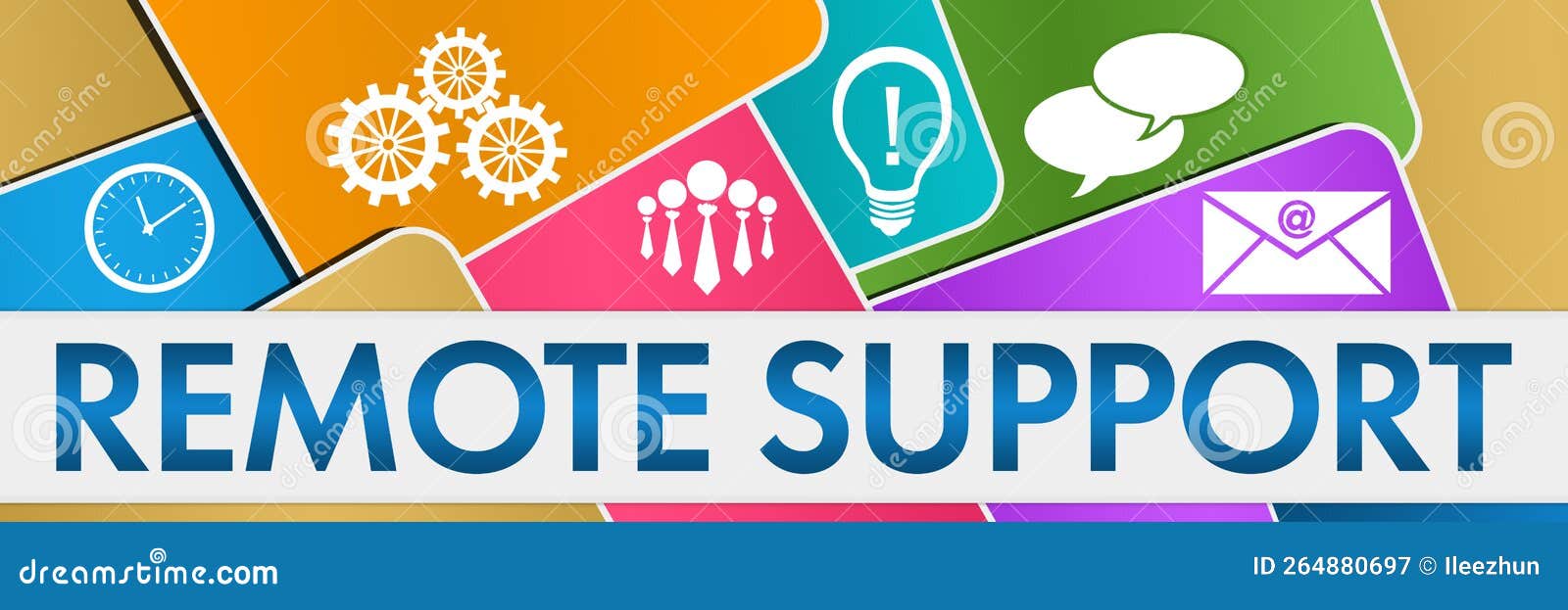 Remote Support Colorful Rounded Squares Texture Symbols Stock ...