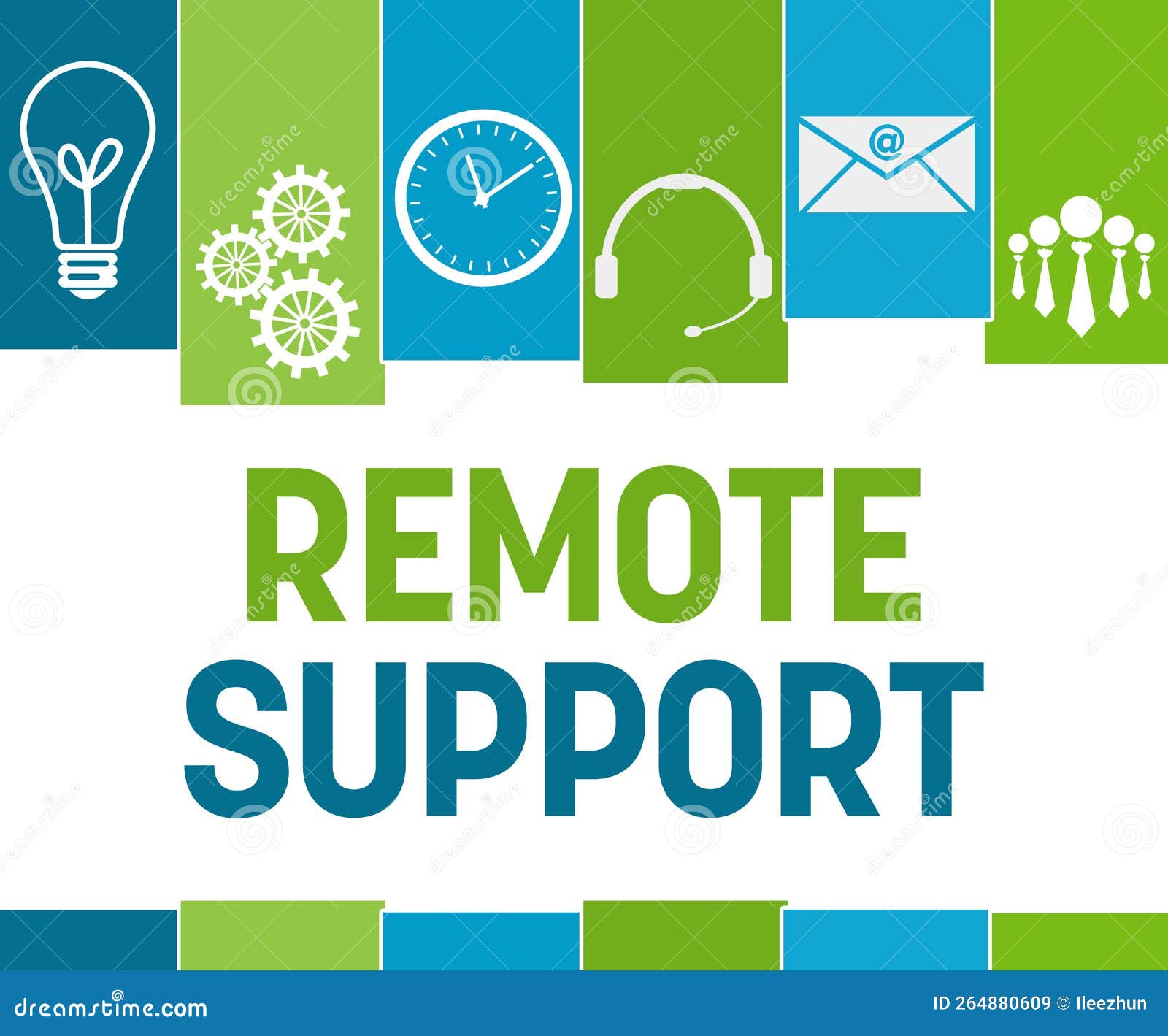 Remote Support Green Blue Stripes Symbols Stock Illustration ...