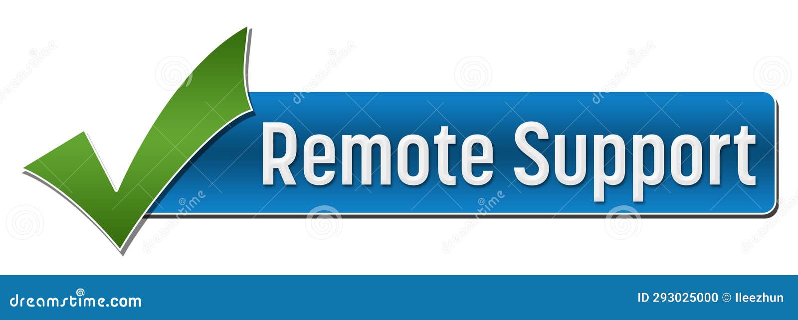 Remote Support Green Tick Mark Stock Illustration - Illustration of ...