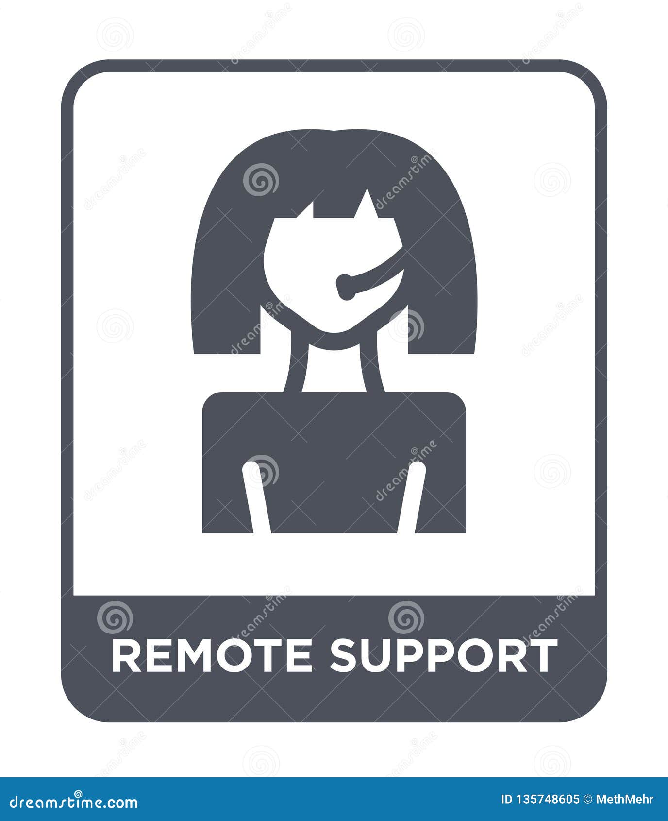Remote Support Icon in Trendy Design Style. Remote Support Icon ...
