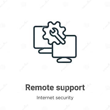 Remote Support Outline Vector Icon. Thin Line Black Remote Support Icon ...