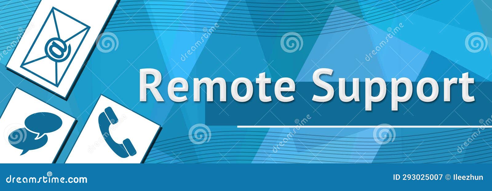 Remote Support Random Shapes Blue Background Stock Illustration ...