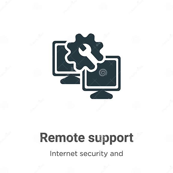 Remote Support Vector Icon on White Background. Flat Vector Remote ...