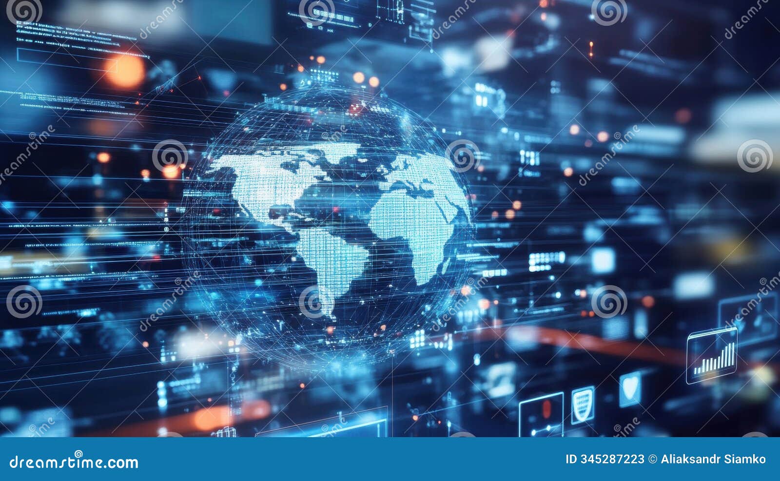 Remote Team Collaboration Across Digital Platforms Stock Illustration ...