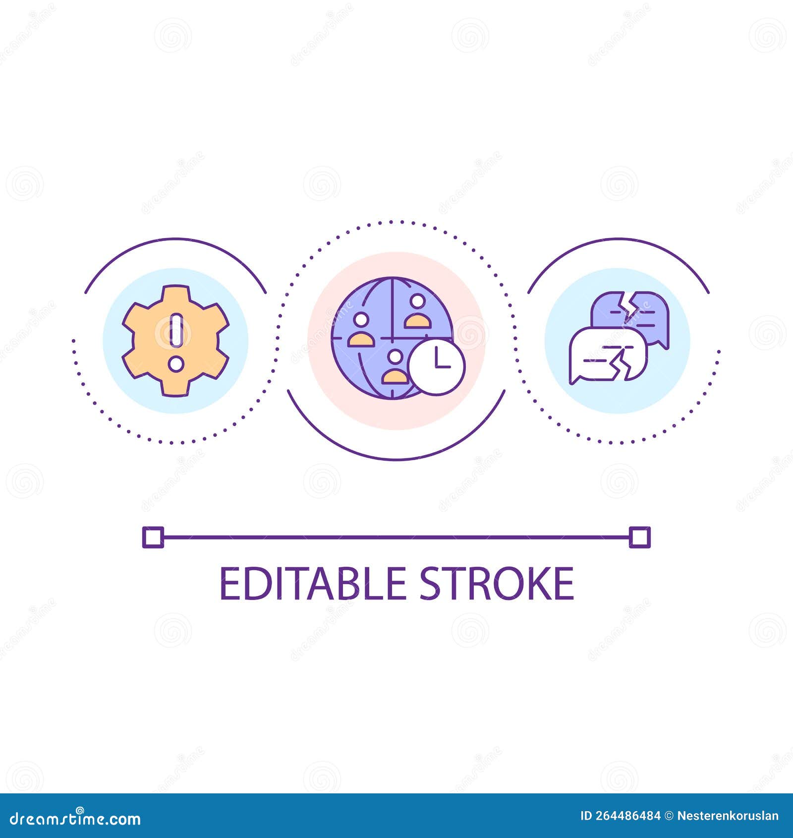 Remote Team Communication Challenges Loop Concept Icon Stock Vector ...