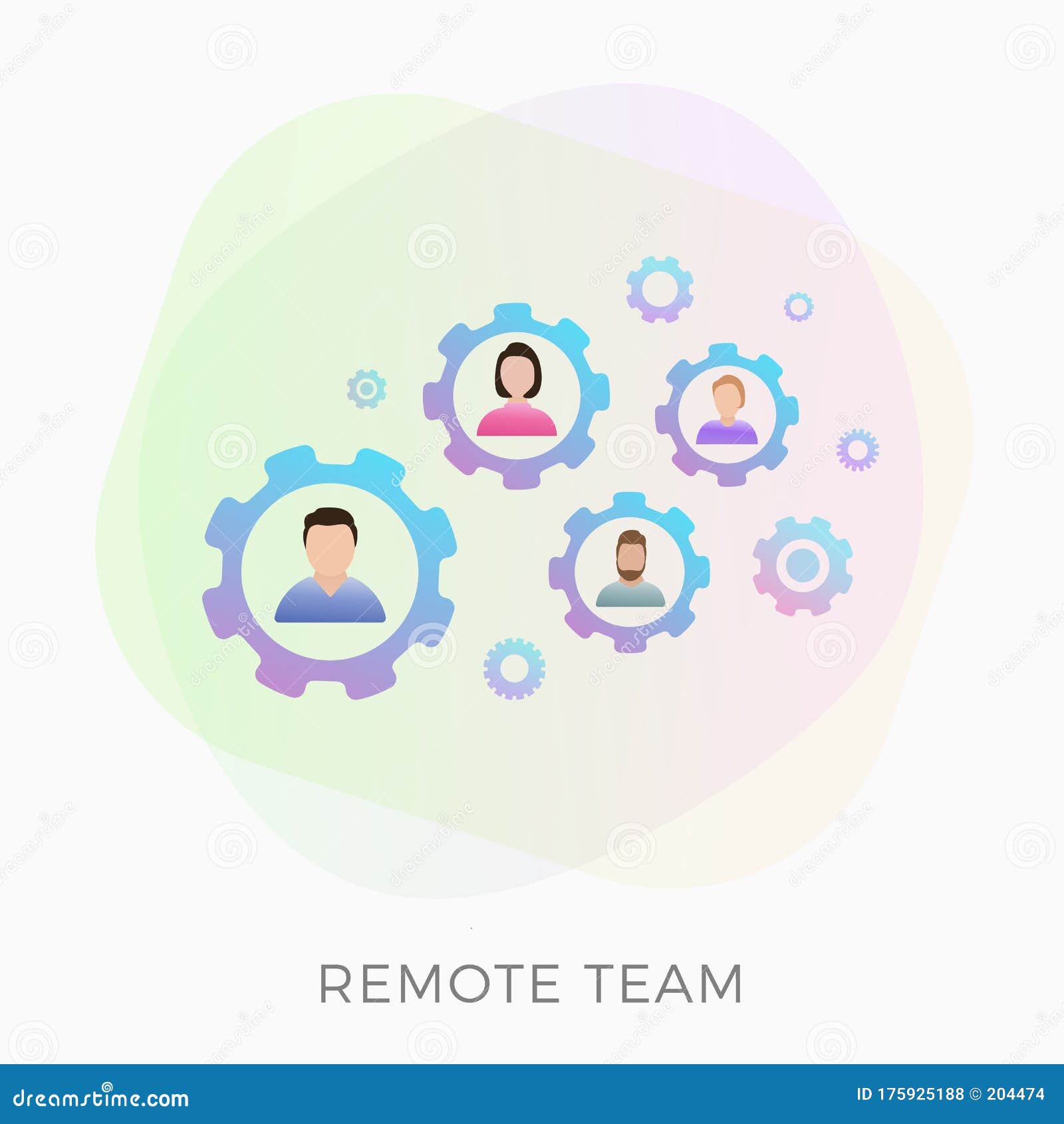 Remote Team Vector Flat Icon Concept. Distance Teamwork Business ...