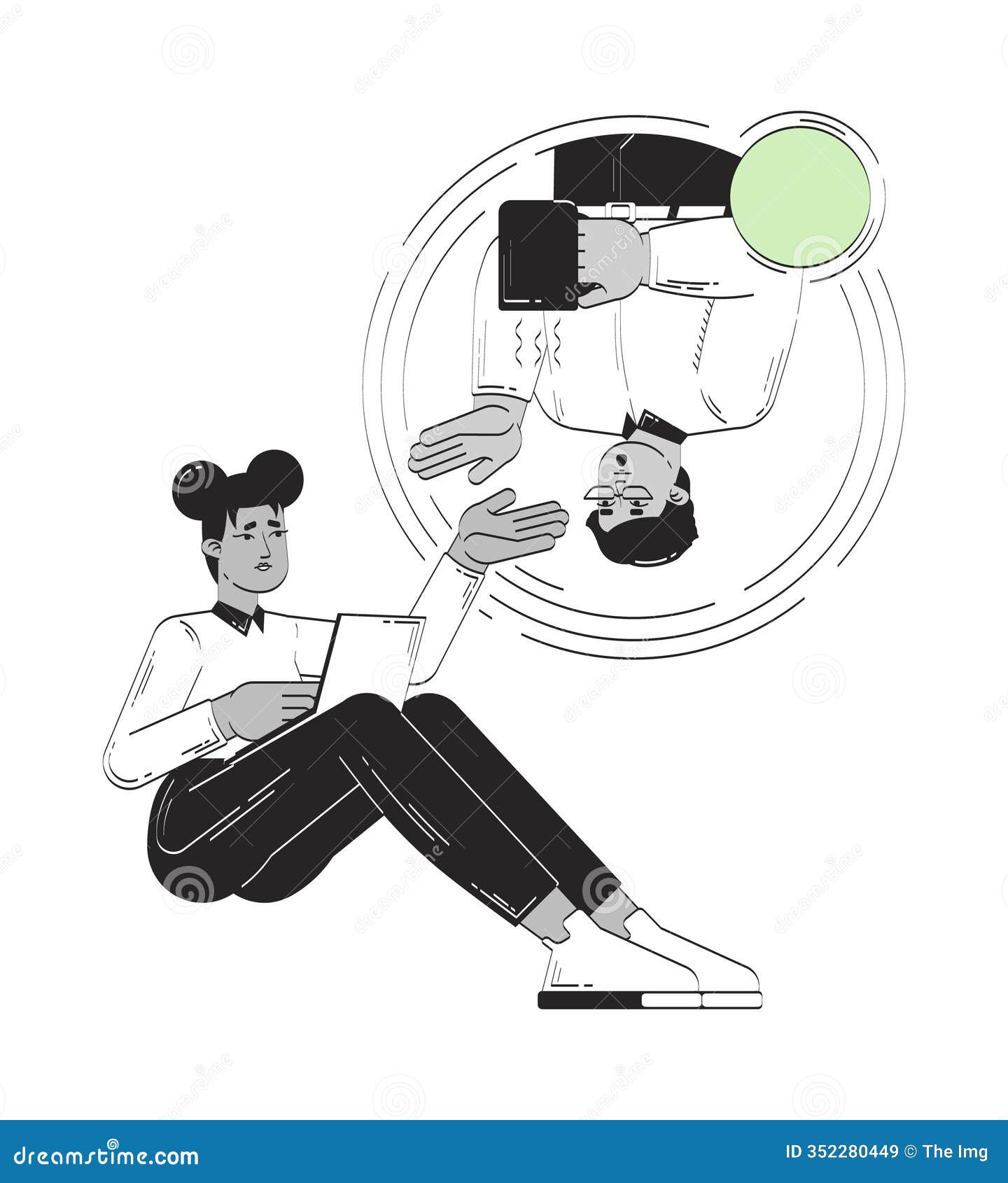 Remote Teamwork between Two Diverse Teleworkers Doodle Line ...