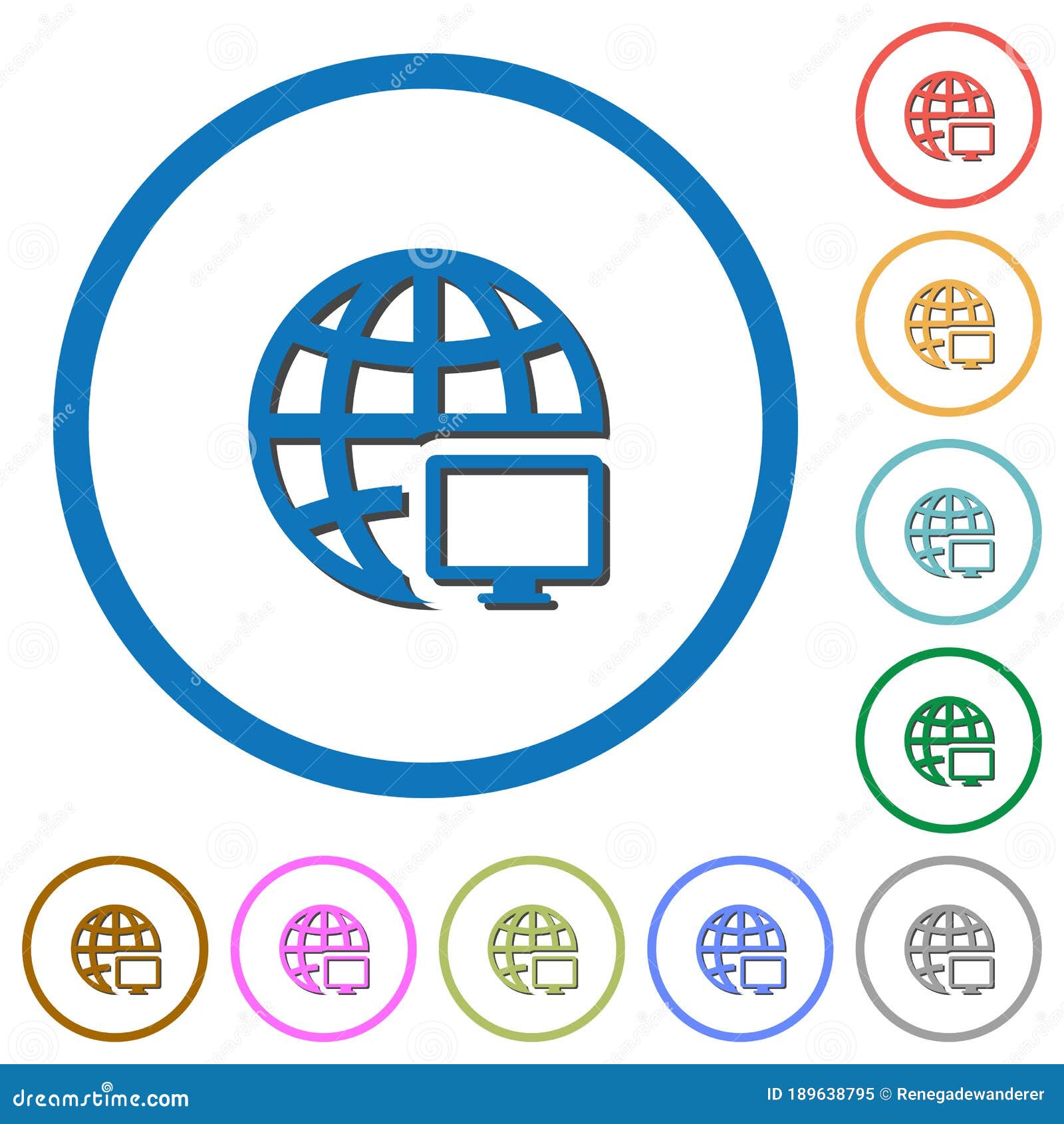 Remote Terminal Icons with Shadows and Outlines Stock Vector ...