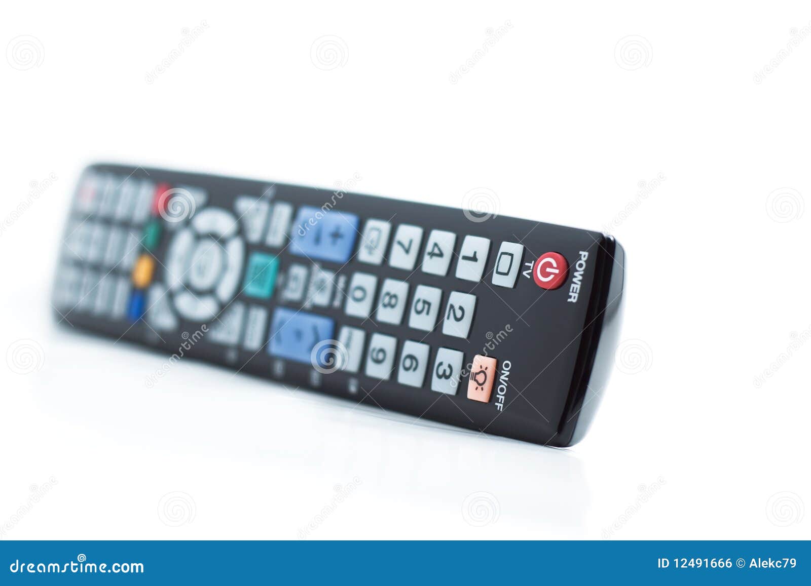 Remote from the TV To the Power Button Stock Photo - Image of white ...