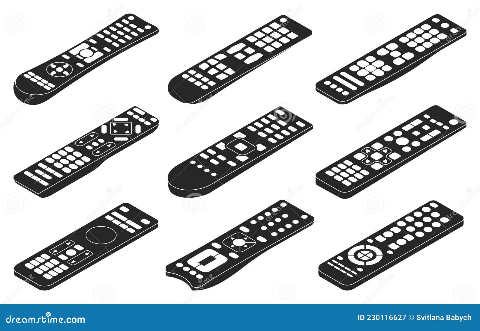 Remote Vector Black Set Icon. Isolated Black Set Icon Control Tv ...
