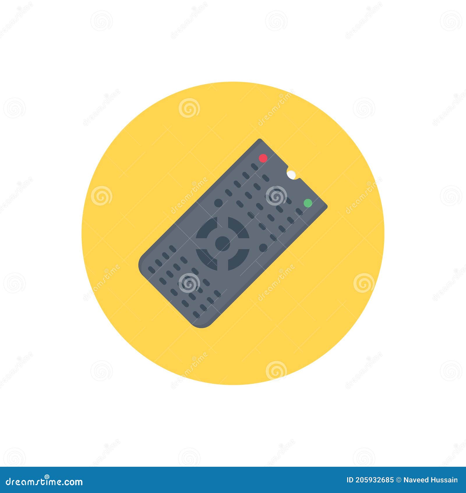 Remote Vector Flat Colour Icon Stock Vector - Illustration of power ...