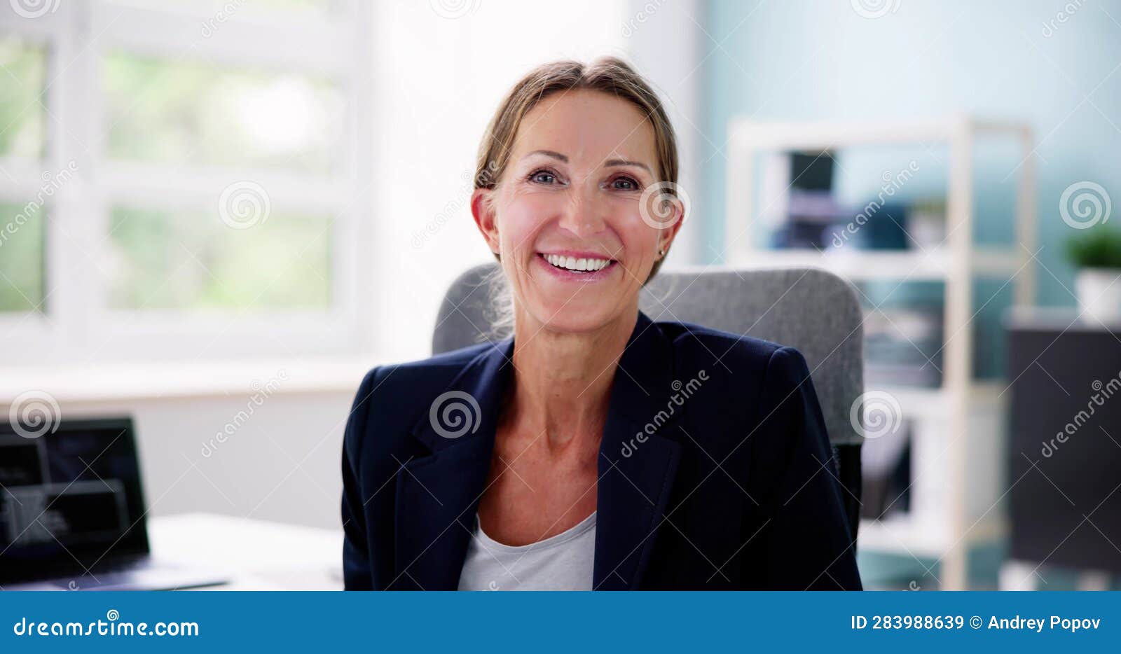 Remote Video Conference Interview Portrait Stock Image - Image of ...