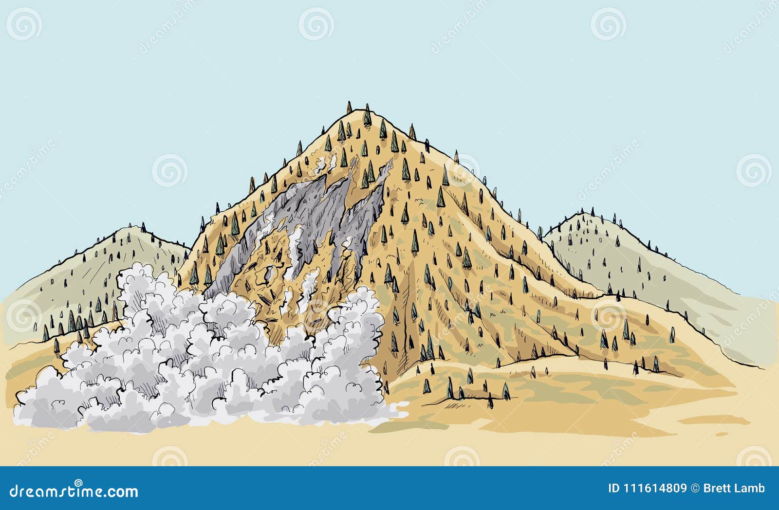 Remote Wilderness Landslide Stock Vector - Illustration of natural ...