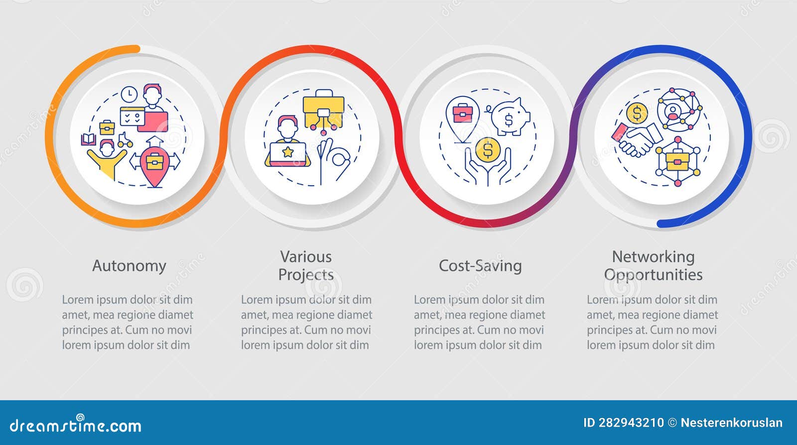 Remote Work Benefits Loop Infographic Template Stock Vector ...