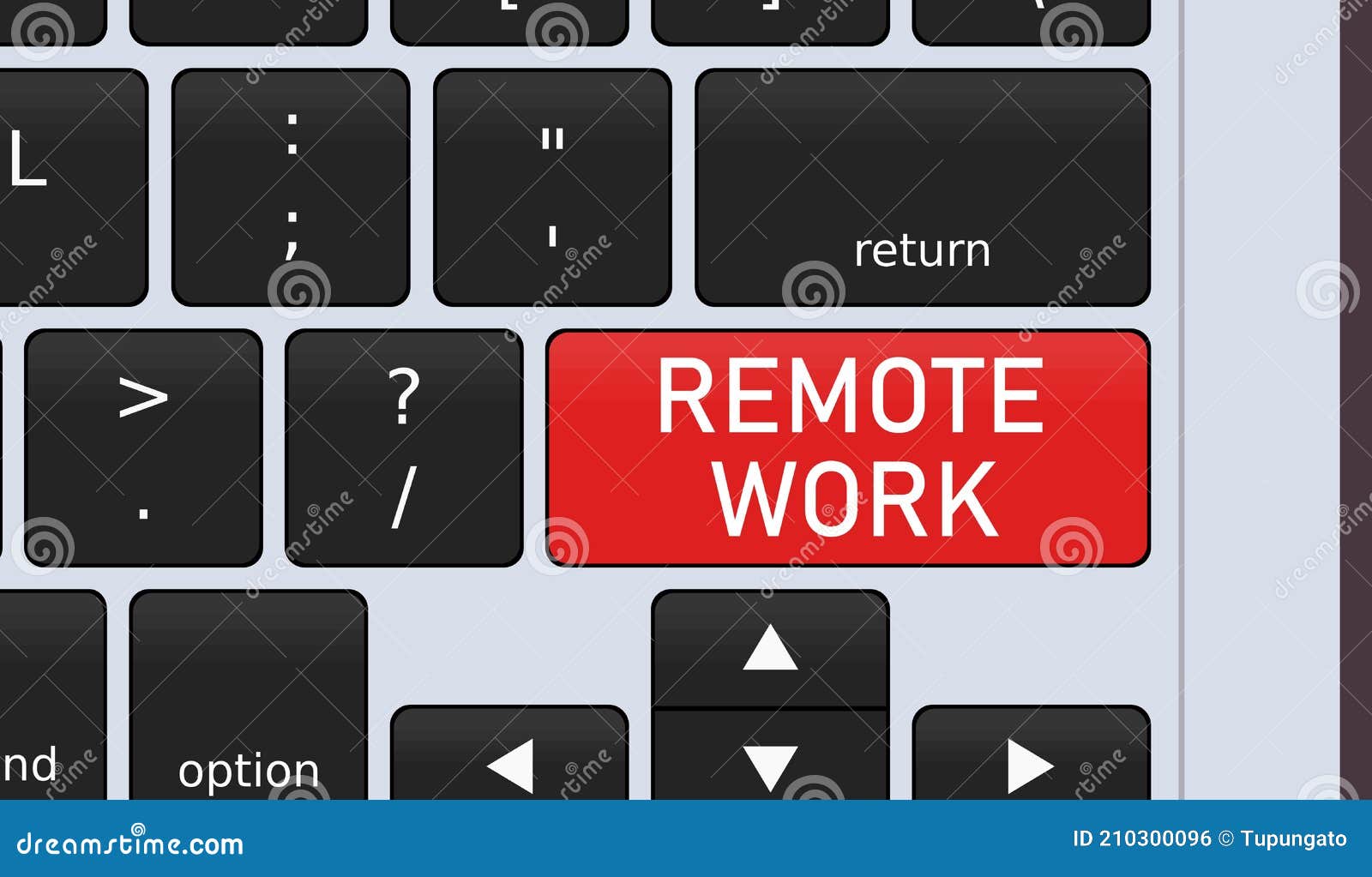 Remote Work Button on Keyboard Stock Illustration - Illustration of ...