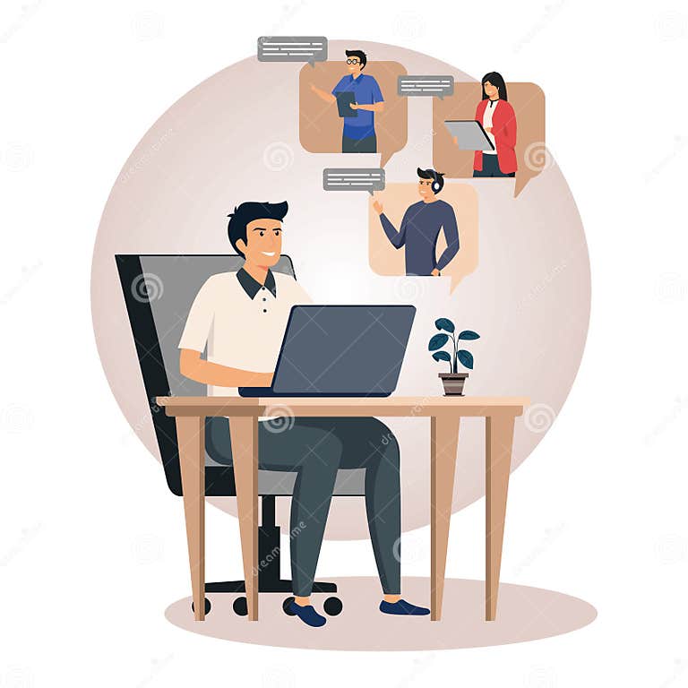 Remote Work Collaboration between Team Members in a Virtual Office ...