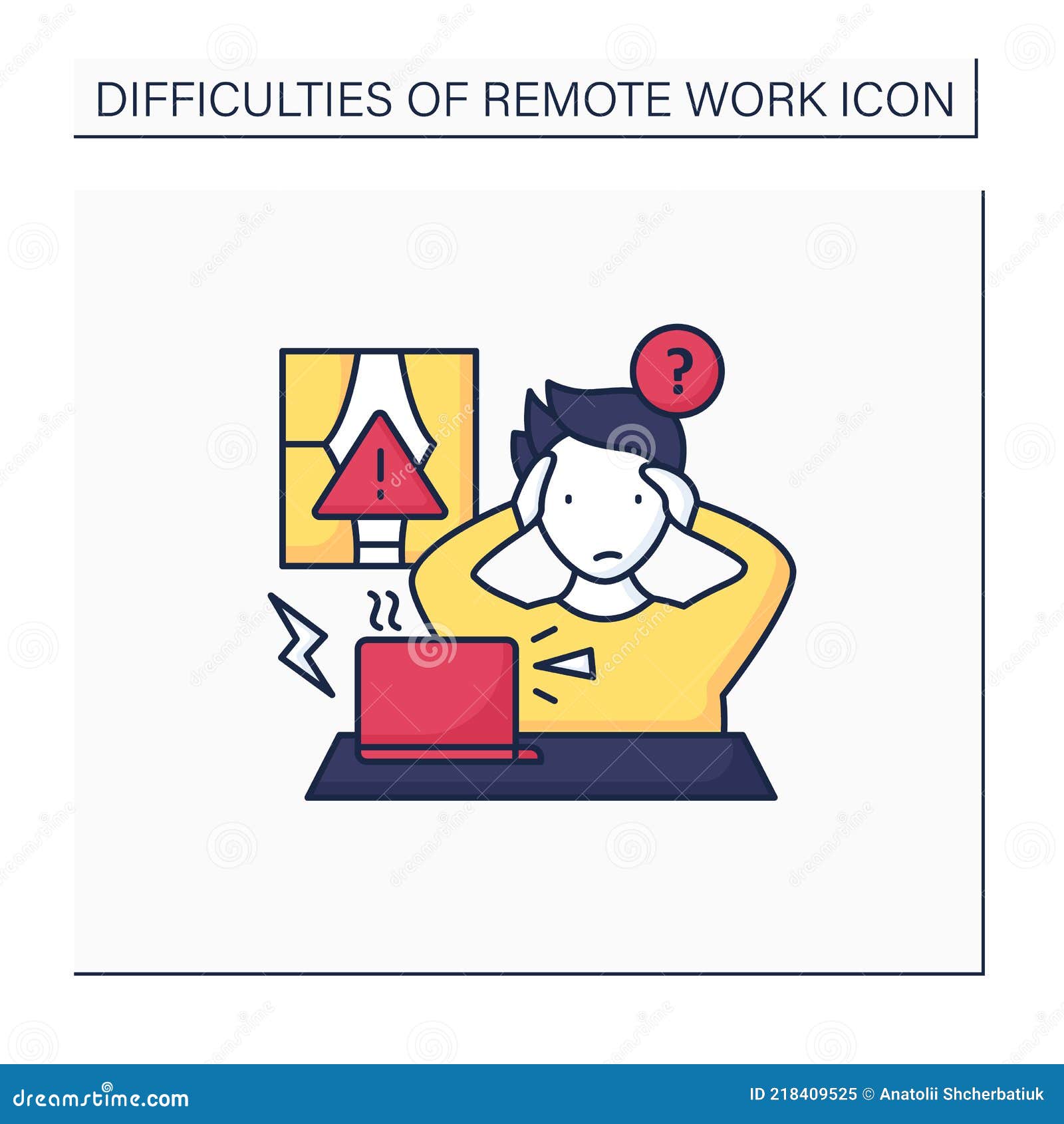 Remote work color icon stock vector. Illustration of workplace - 218409525