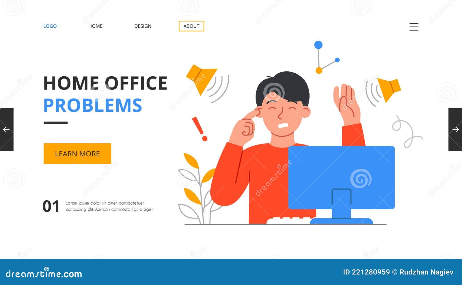 Freelancer Man Is Distracted From Work On A Laptop At Home. Children ...