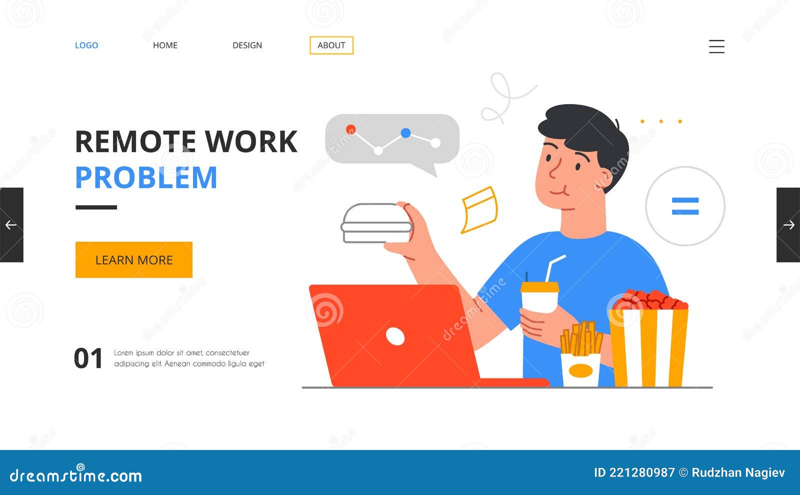 Disadvantages Of Remote Work. Freelancer In Home Clothes Dreams Of An ...