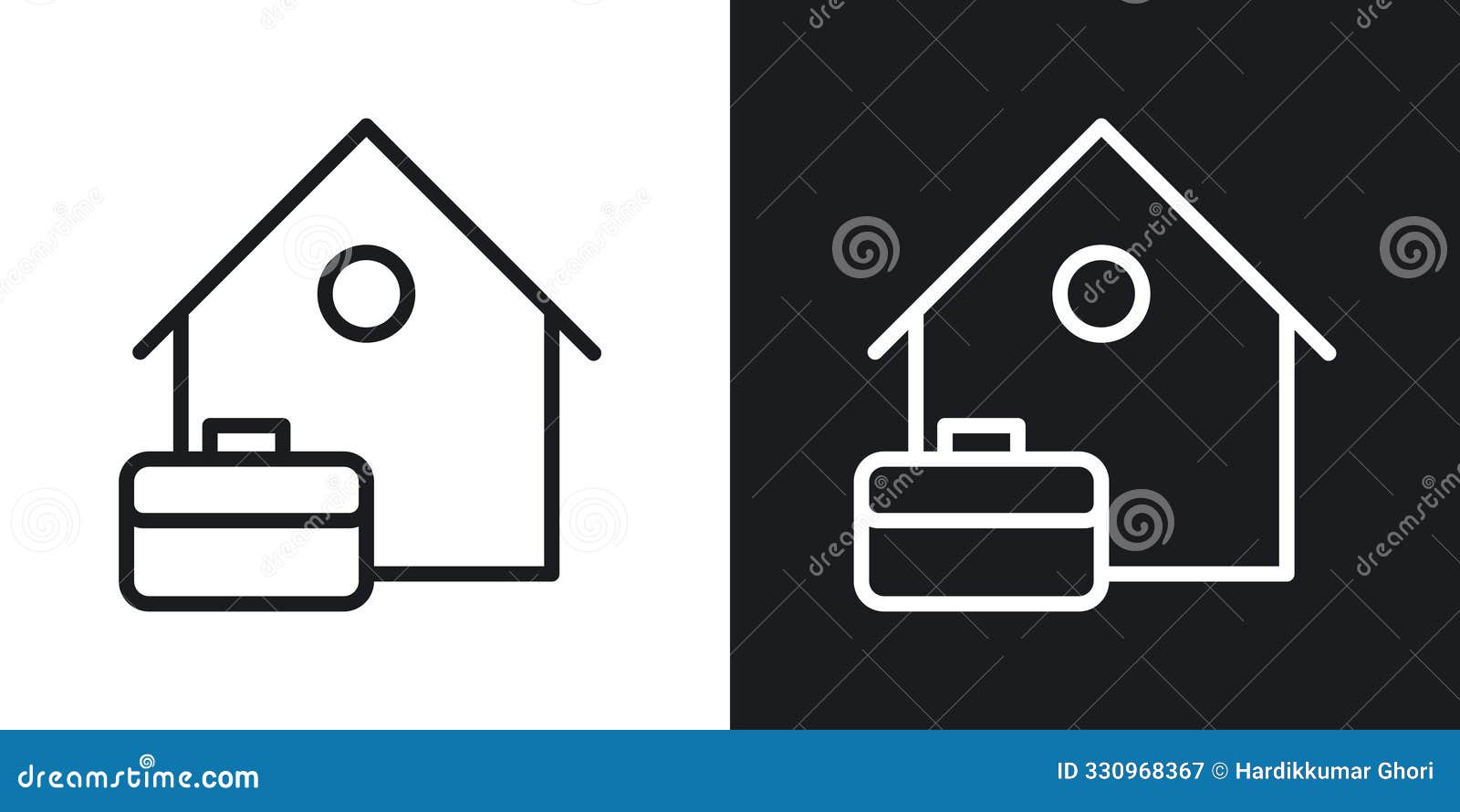 Remote Work Icon Set. Home Office Telework Vector Symbol in Black ...