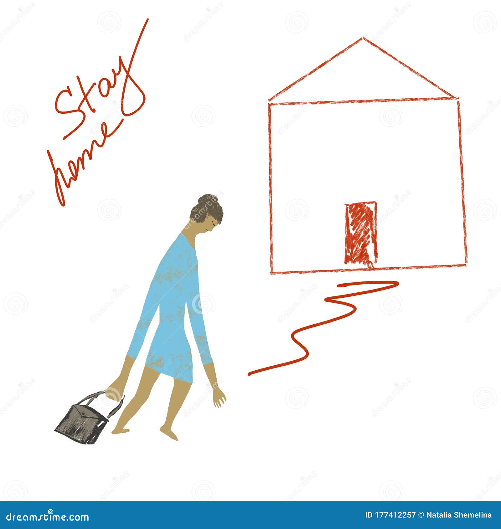 Remote Work, Work from Home, Isolation from People Stock Illustration ...