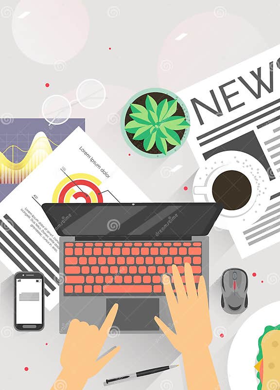 Remote Work from Home Office Vector Poster Template Stock Vector ...