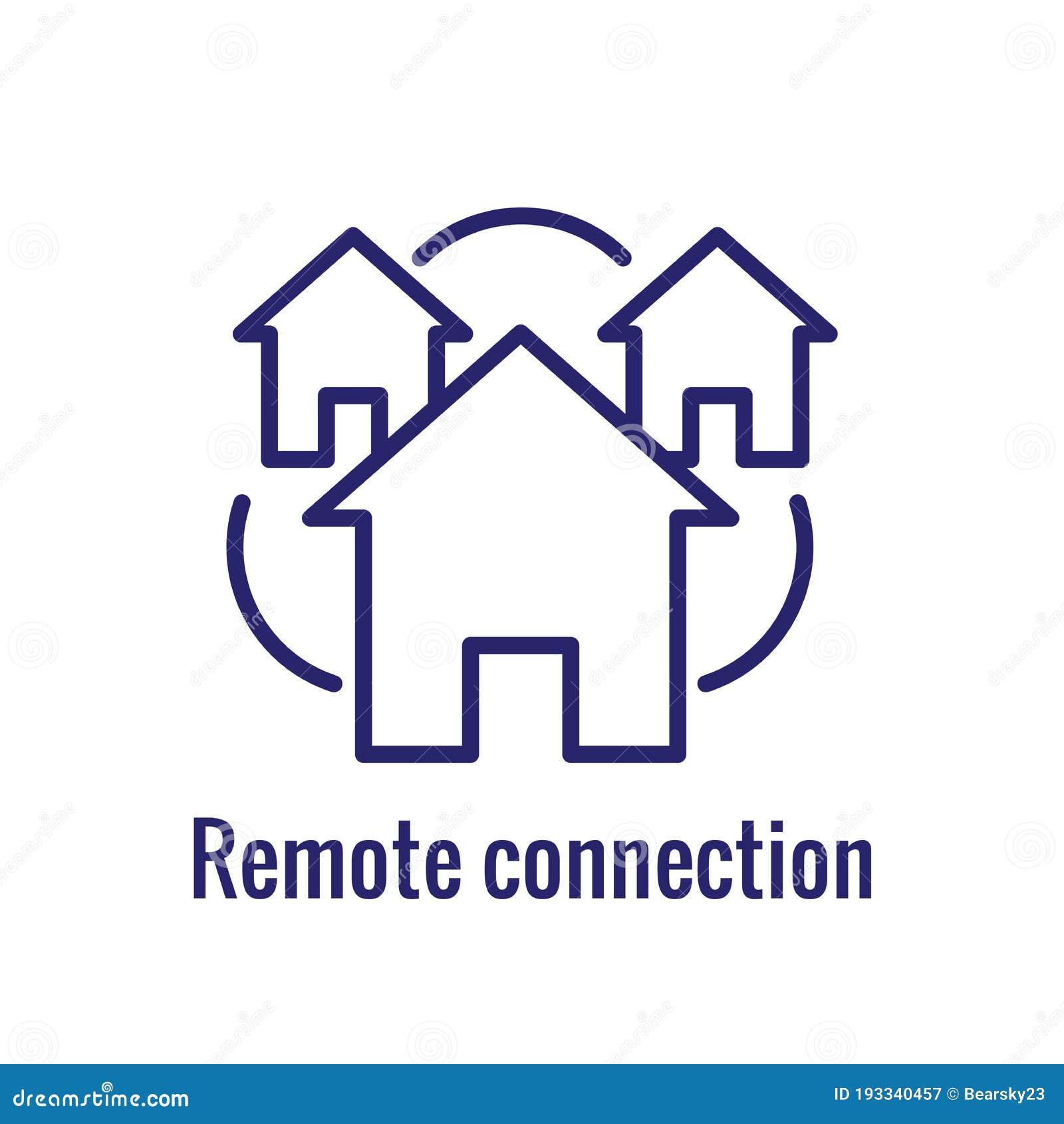 Remote Work Icon Showing Work from Home Concept Stock Vector ...