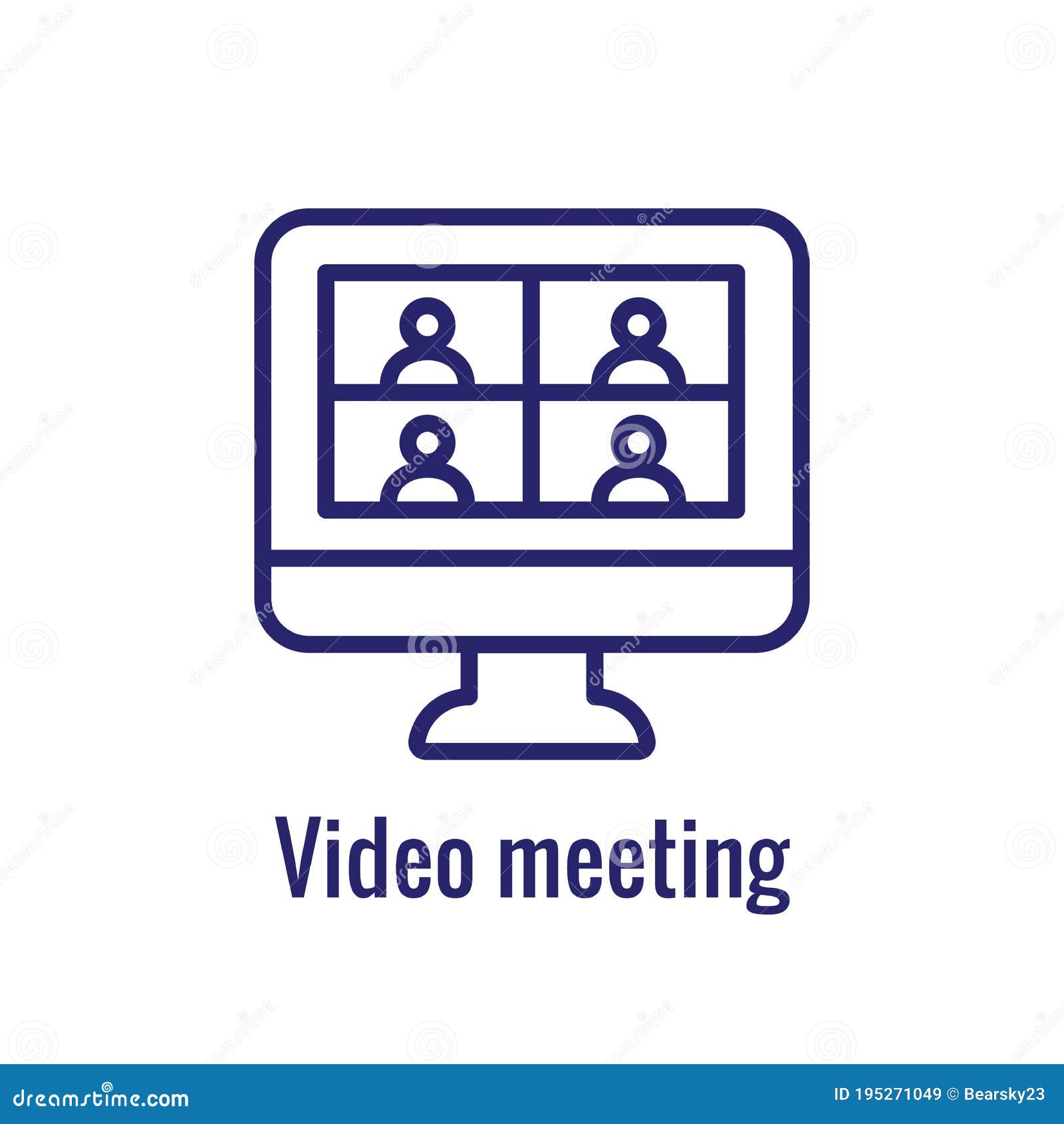 Remote Work Icon Showing Work from Home Concept Stock Vector ...