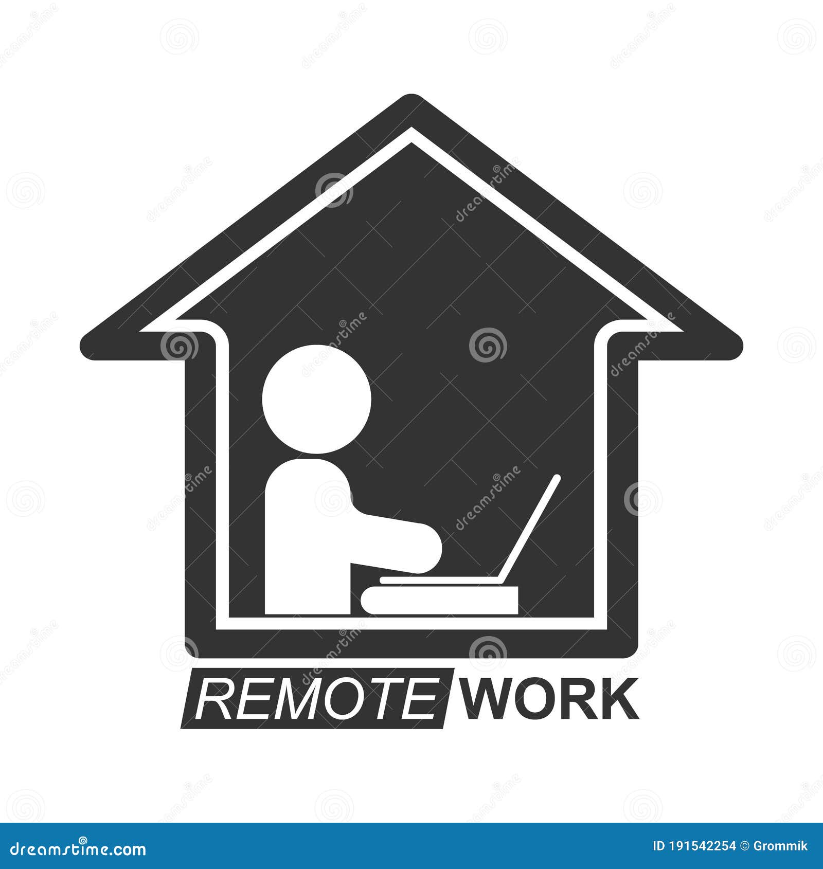 Remote Work Icon, Vector Icon Isolated on a White Background Stock ...