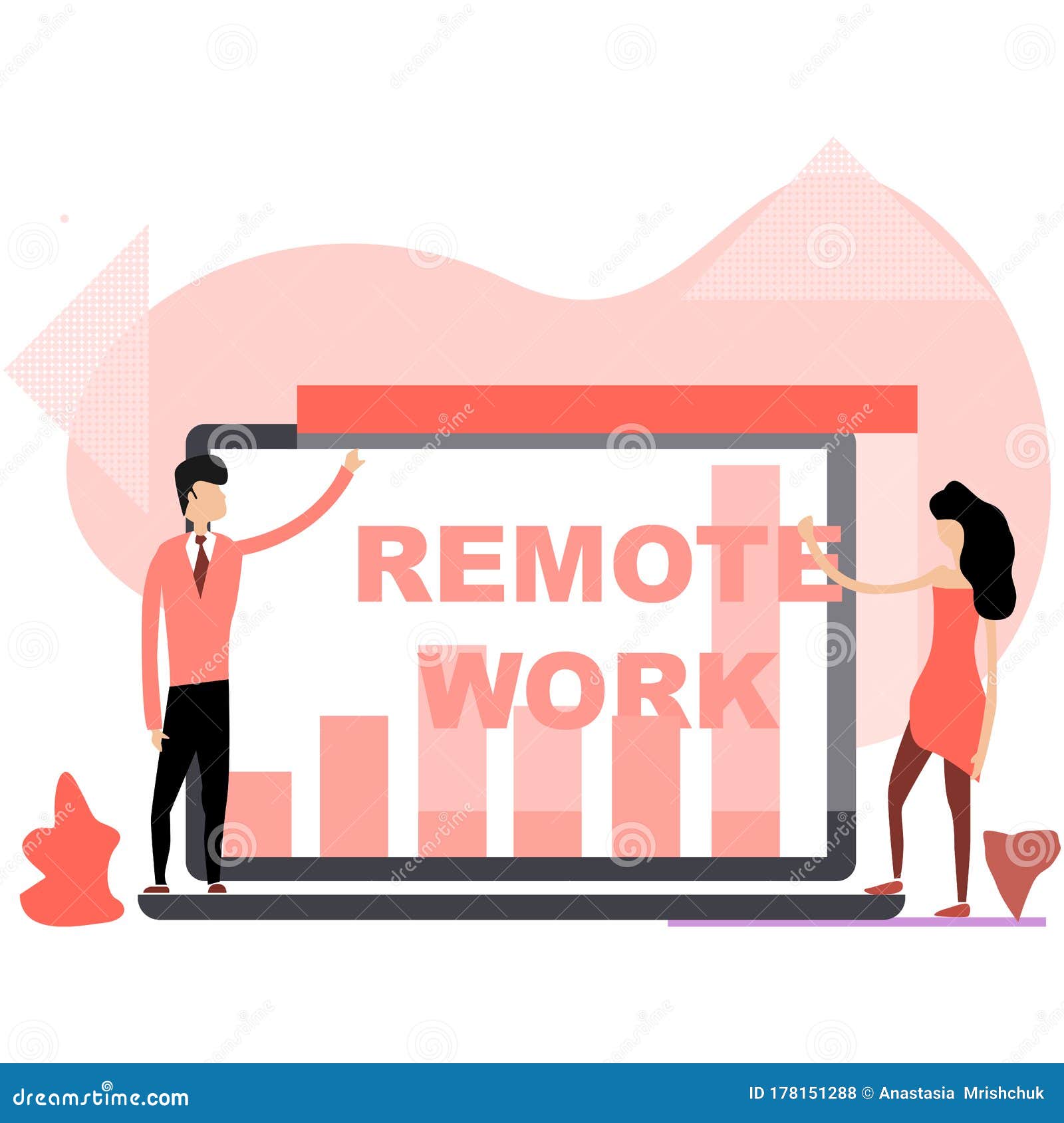 Remote Work Infographics. Work at Home. Vector Illustration Stock ...