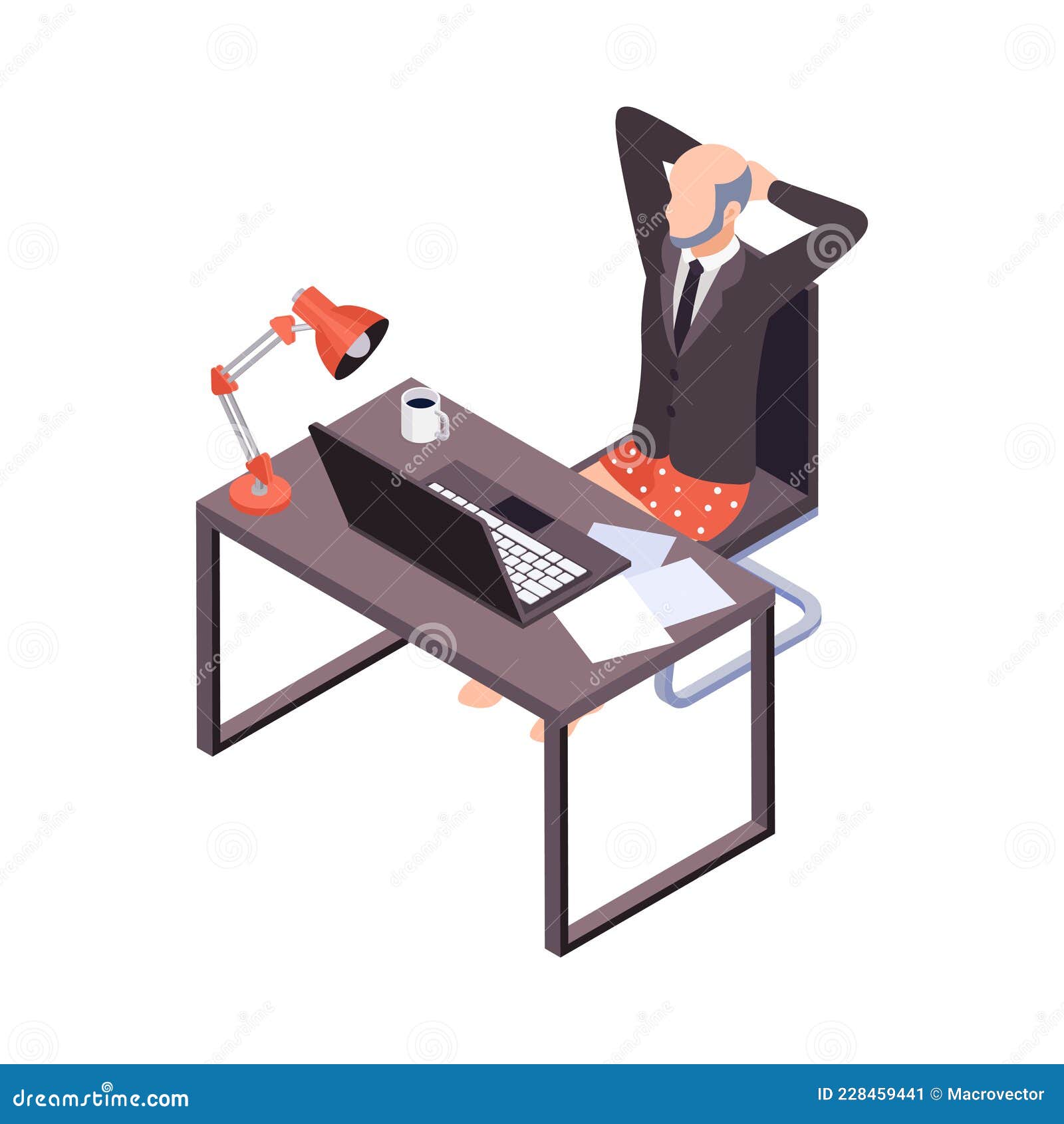 Remote Work Isometric Composition Stock Vector - Illustration of ...