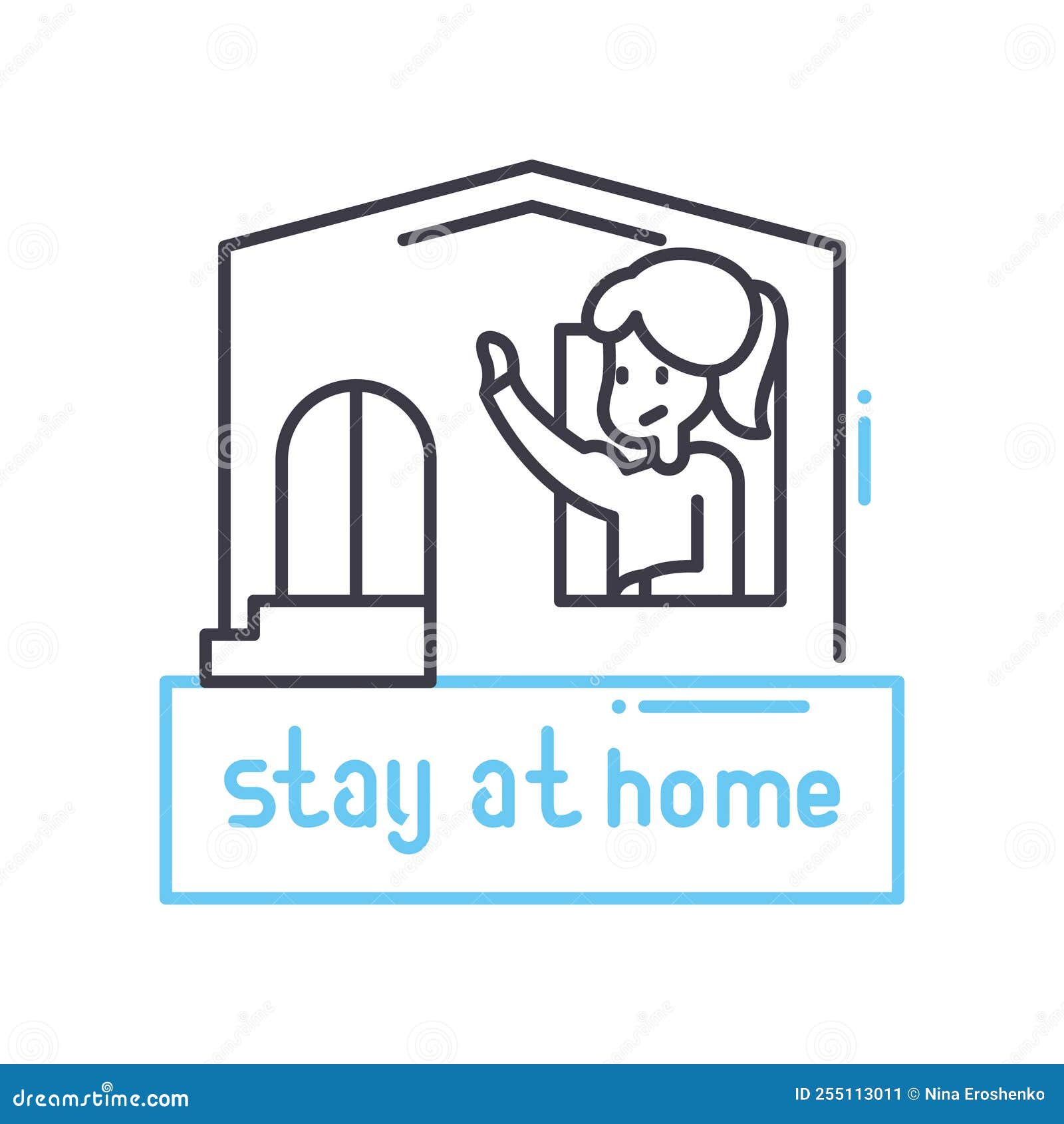 Remote Work Line Icon, Outline Symbol, Vector Illustration, Concept ...