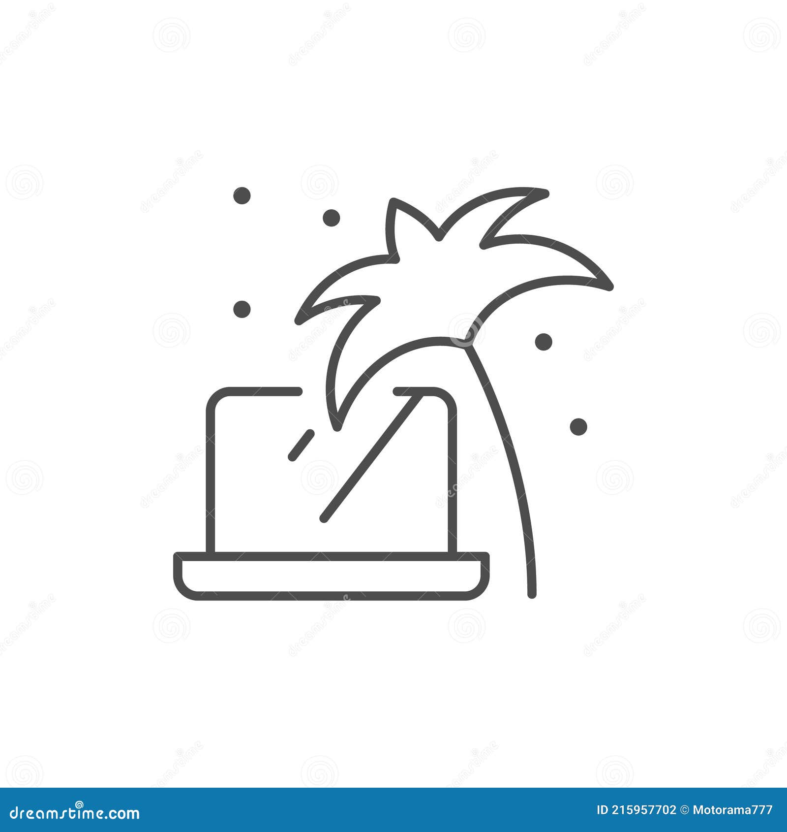 Remote Work Line Outline Icon Isolated on White Stock Vector ...